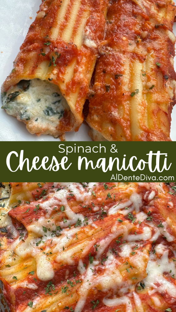 SPINACH AND CHEESE MANICOTTI