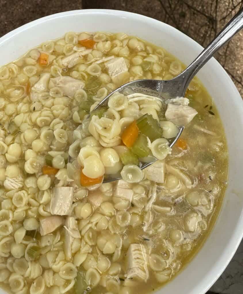 CHICKEN AND SHELLS SOUP