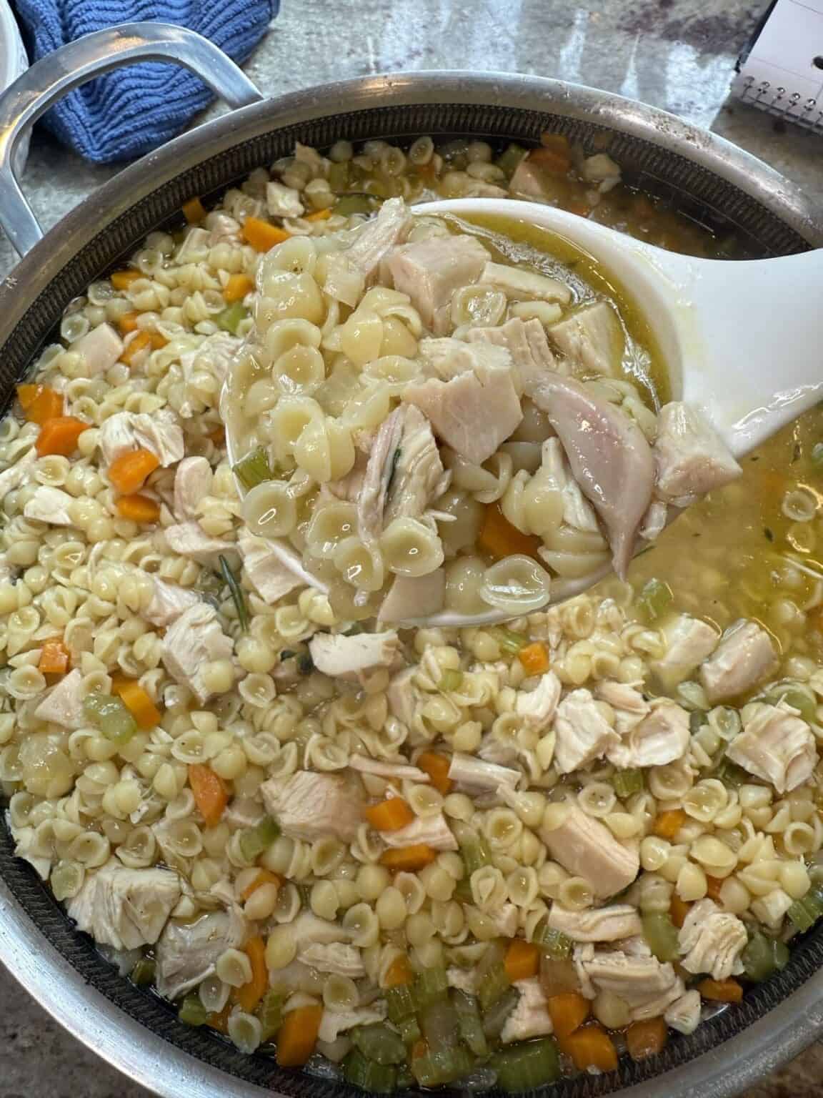 CHICKEN AND SHELLS SOUP