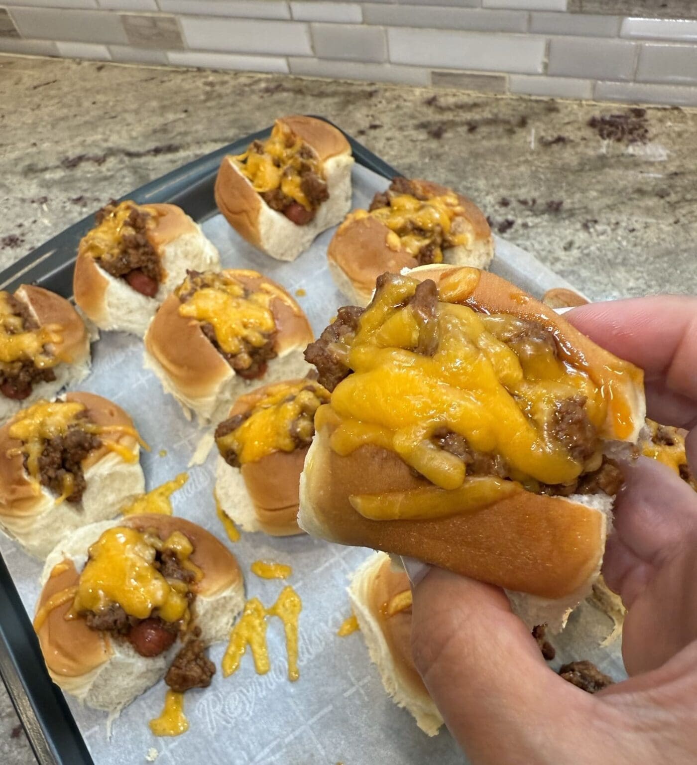MINI CHILI CHEESE DOGS