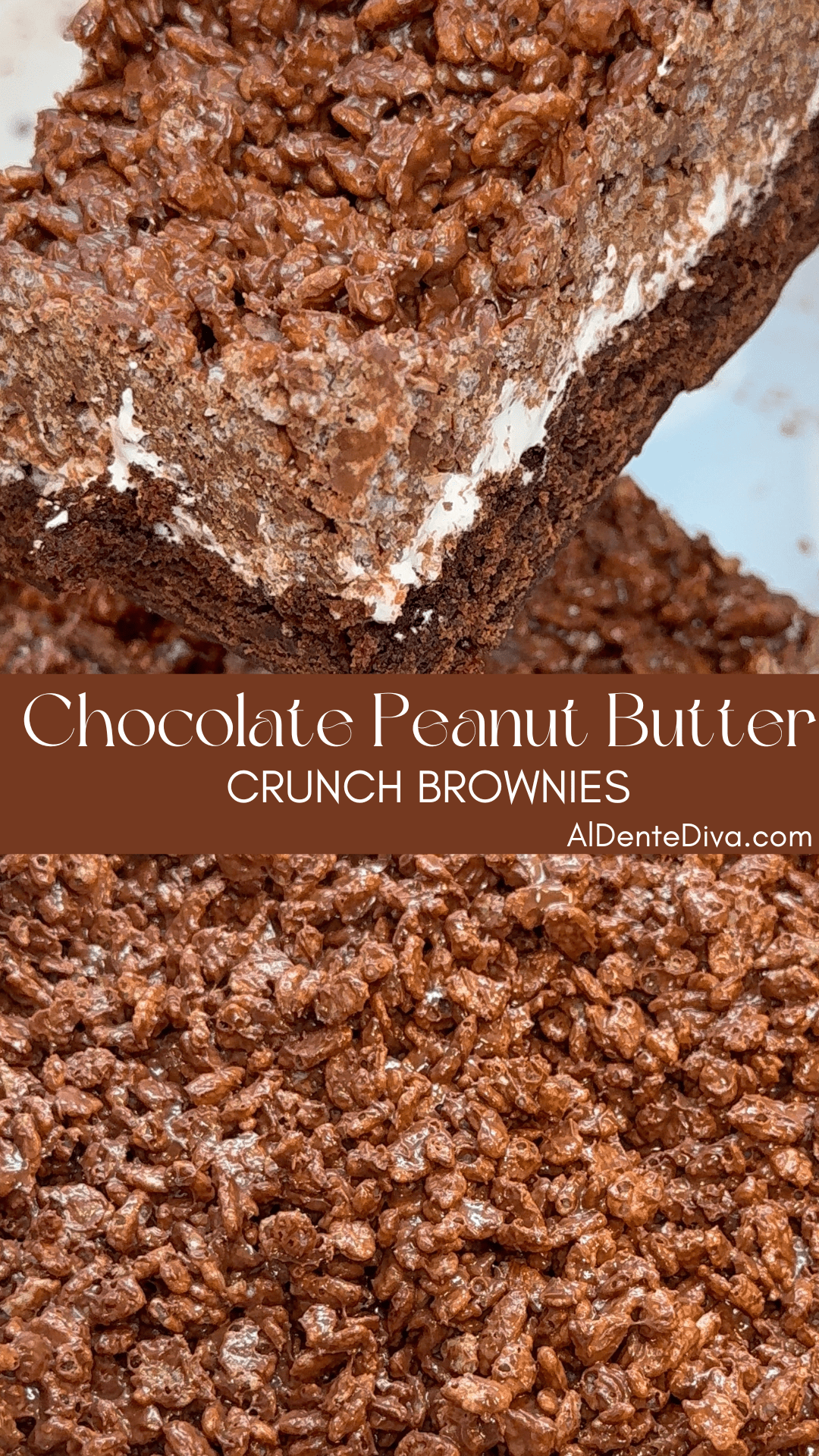 CHOCOLATE PEANUT BUTTER CRUNCH BROWNIES