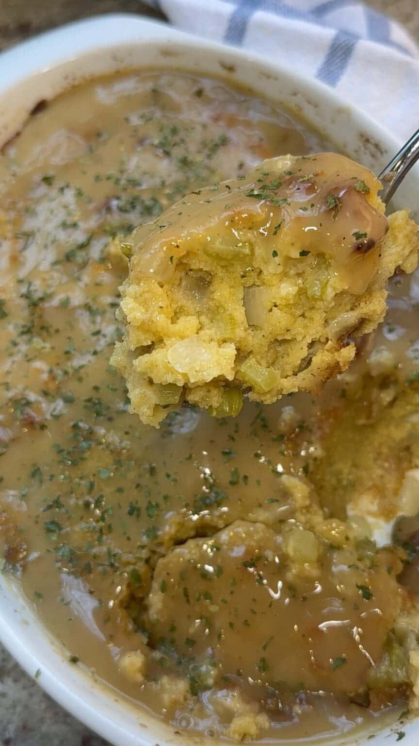 EASY CORNBREAD STUFFING (WITH STORE BOUGHT CORNBREAD)