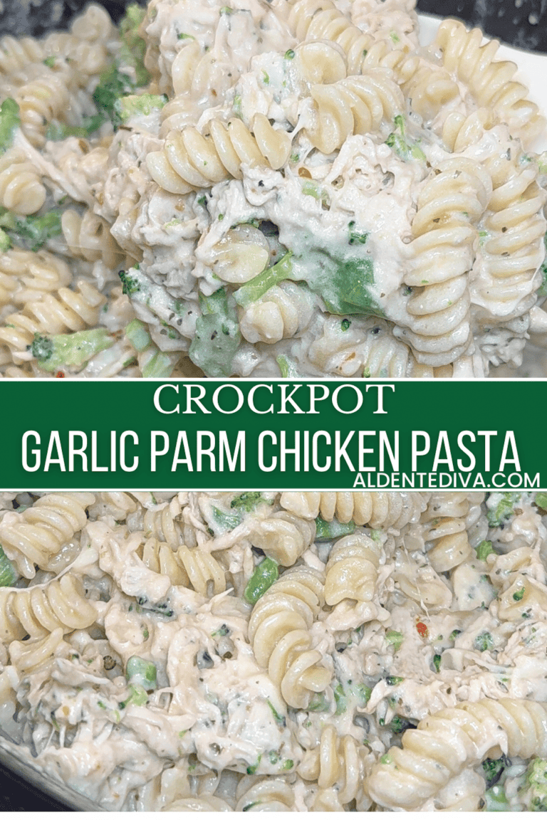 CROCKPOT GARLIC PARMESAN CHICKEN PASTA